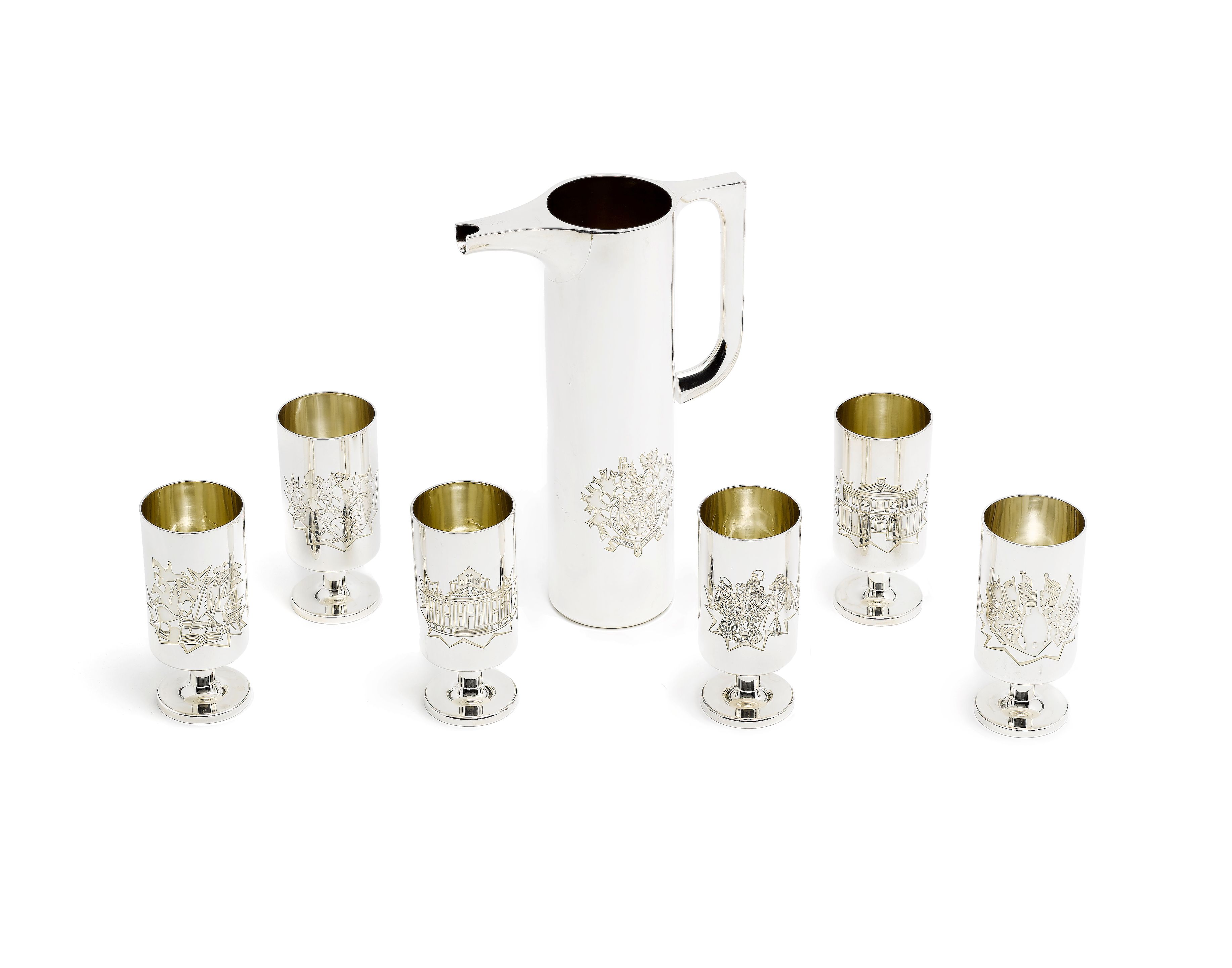 Bonhams : ALEX GEORGE STYLES FOR GARRARD A silver 'Churchill Centenary ...