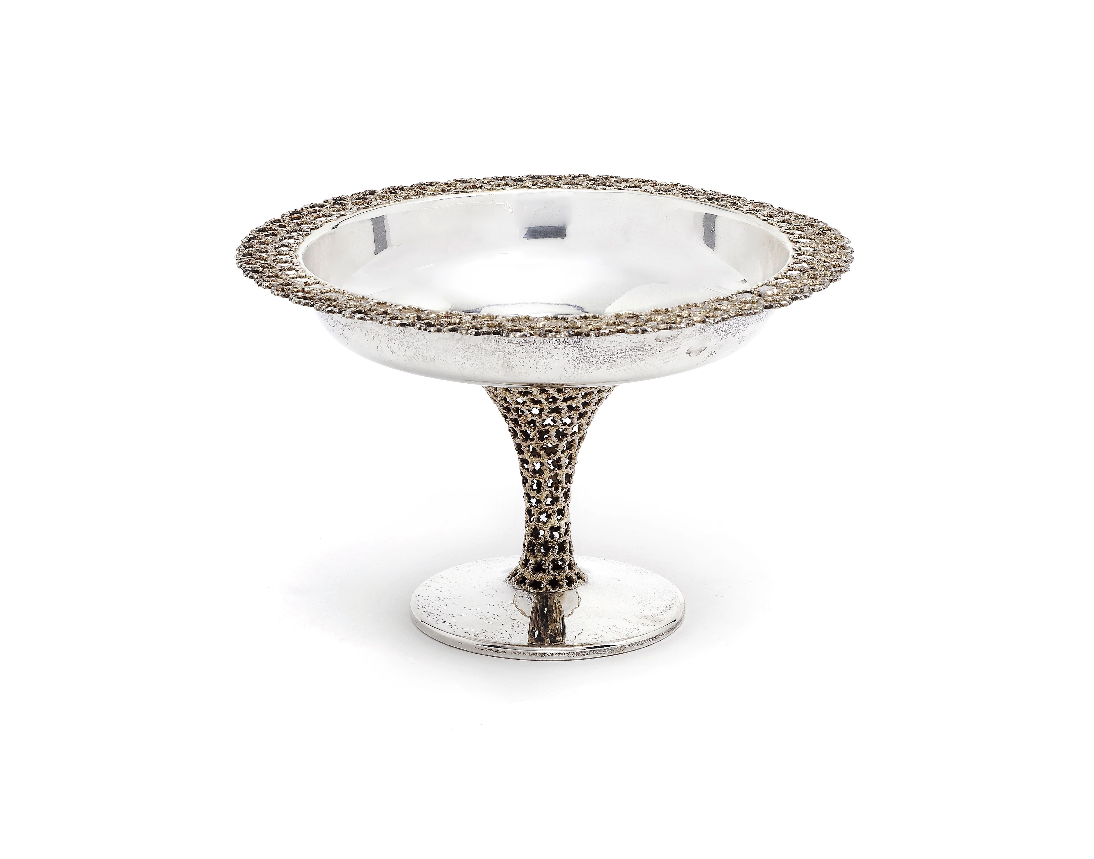 Bonhams : STUART DEVLIN A silver and silver-gilt filigree tazza London 1985