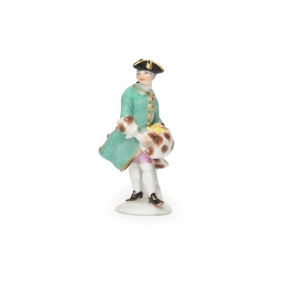 Bonhams : A Meissen miniature figure of a courtier, circa 1750