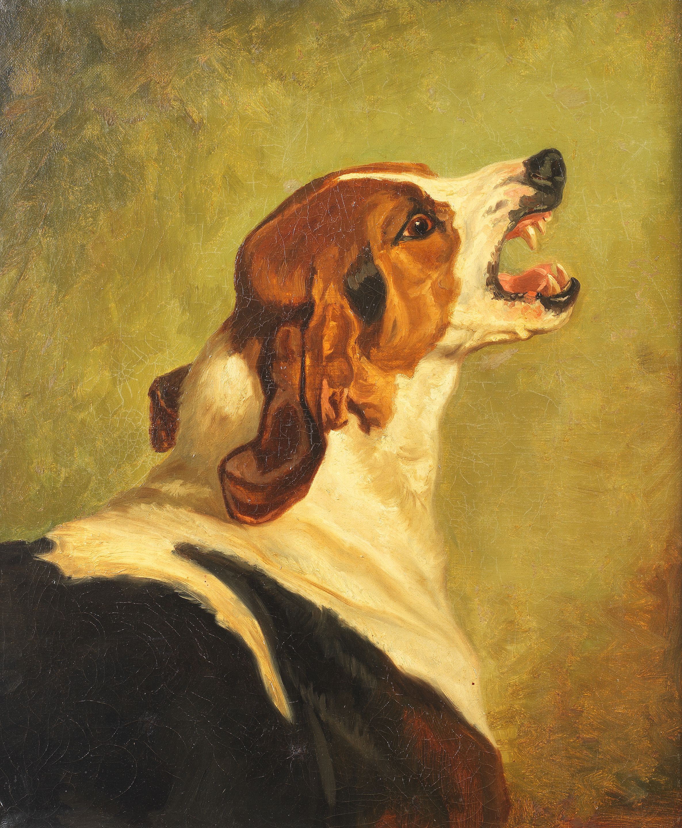 Bonhams : Circle of Constant Troyon (French, 1810-1865) Portrait of a hound