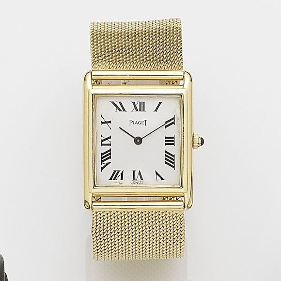 Bonhams : Piaget. An 18ct gold manual wind bracelet watch Ref:9284 ...
