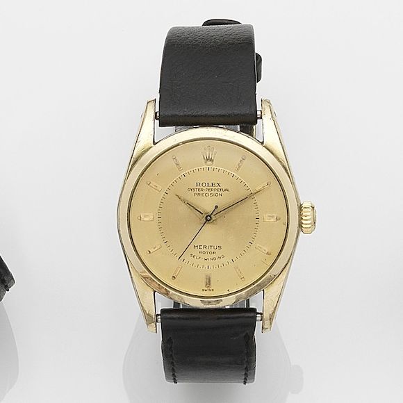 Bonhams : Rolex. A gold plated automatic wristwatch Precision, Meritus ...