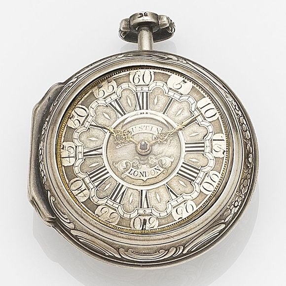 Bonhams : Dutch. A silver key wind repoussé pair case pocket watch ...