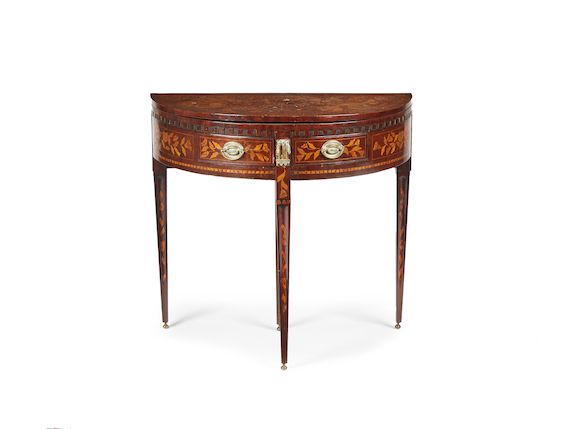 Bonhams : An early 19th Century inlaid Dutch card table, the vase ...
