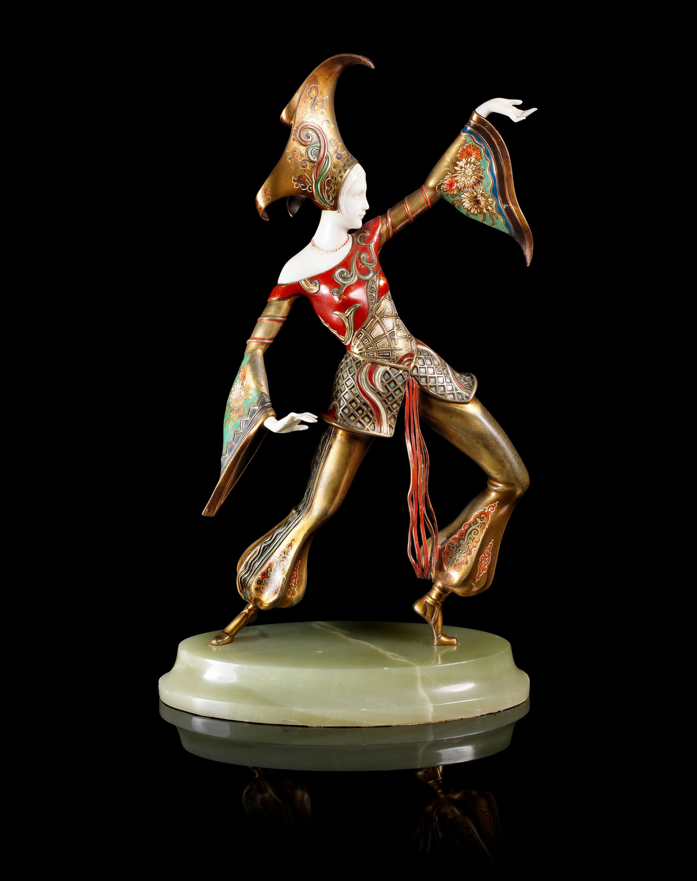 Bonhams : Gerdago (1906-2004) 'Exotic Dancer' a Bronze and Ivory Figure ...