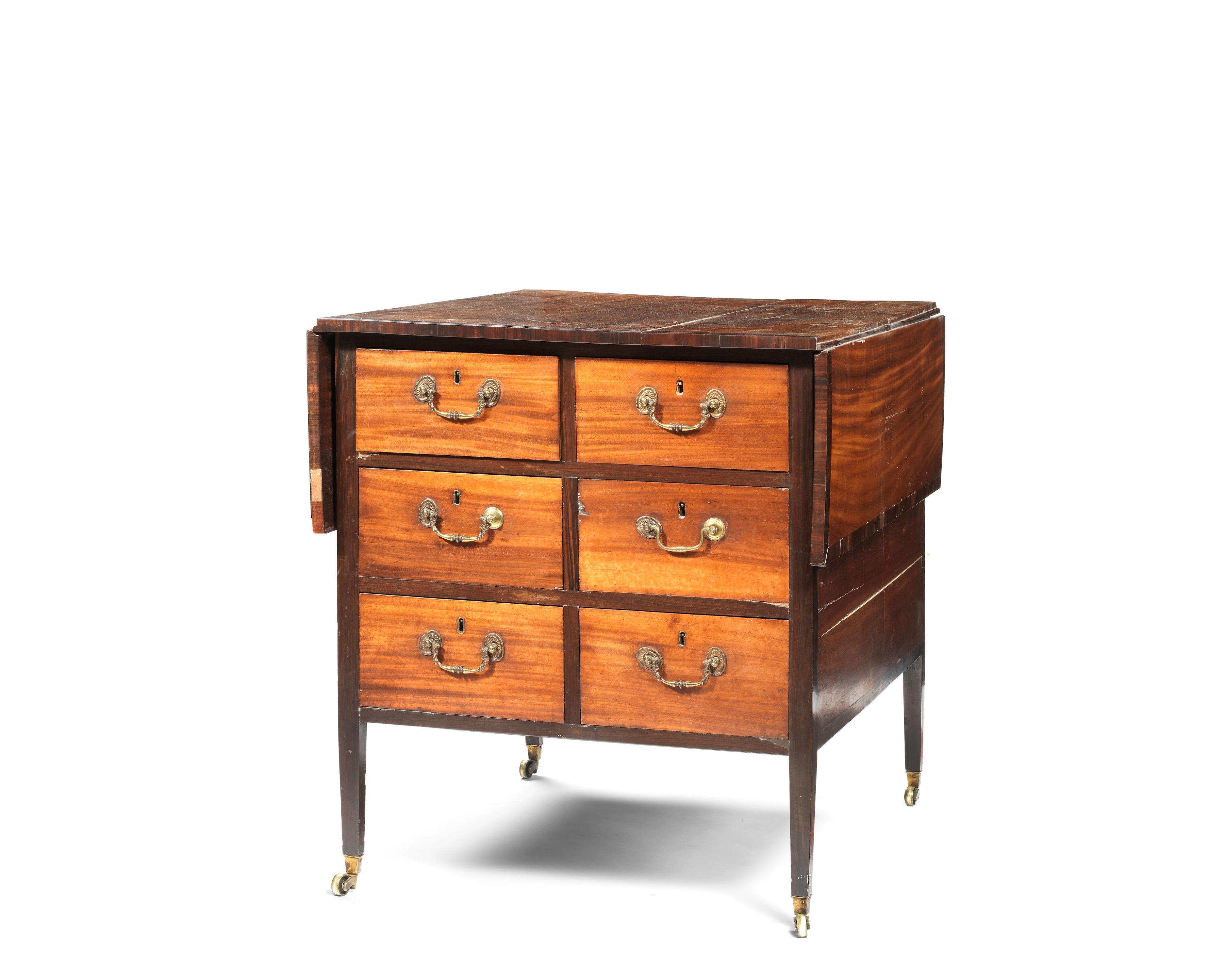 Bonhams : A George III sabicu and crossbanded pembroke library table