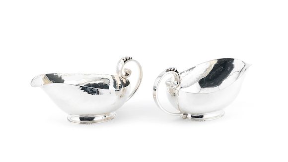 Bonhams : ROBERT EDGAR STONE A pair of silver sauceboats maker's mark ...