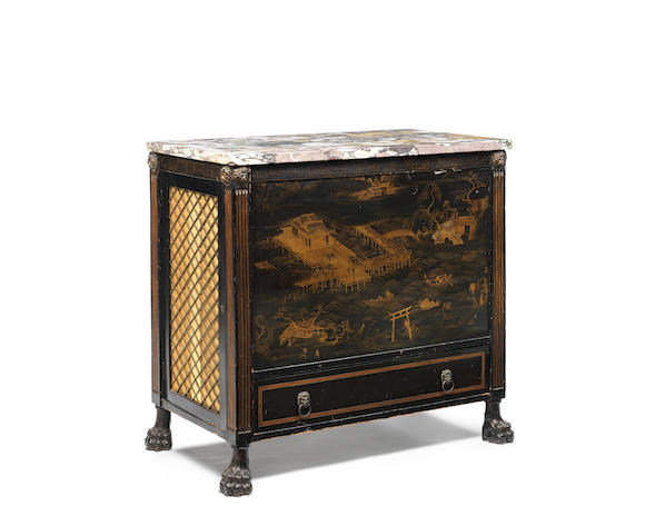 Bonhams A Regency Black Lacquer Ebonised And Parcel Gilt Side Cabinet
