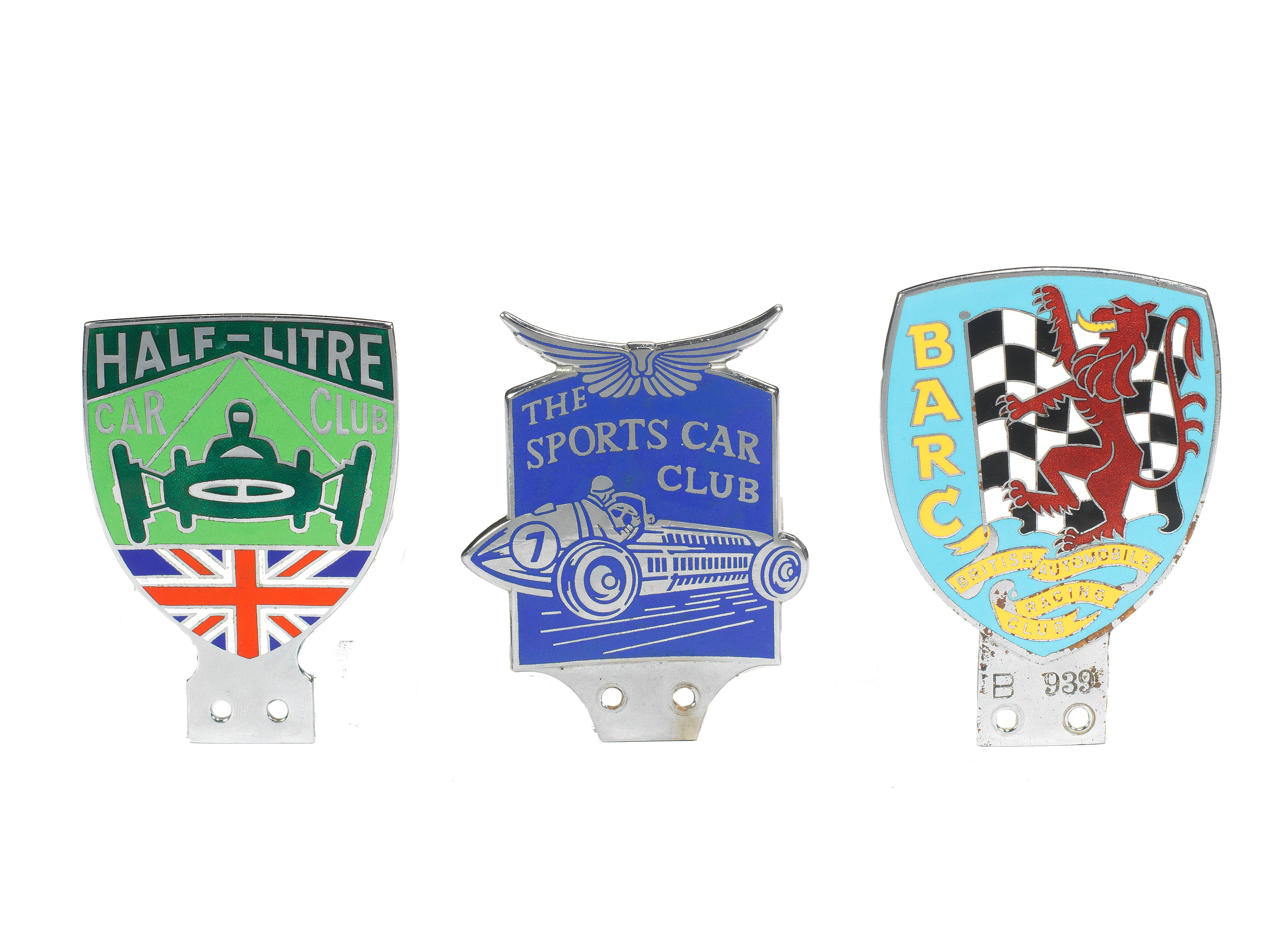 Bonhams Cars : Three Racing Car Club member's badges, 1950s, ((3))