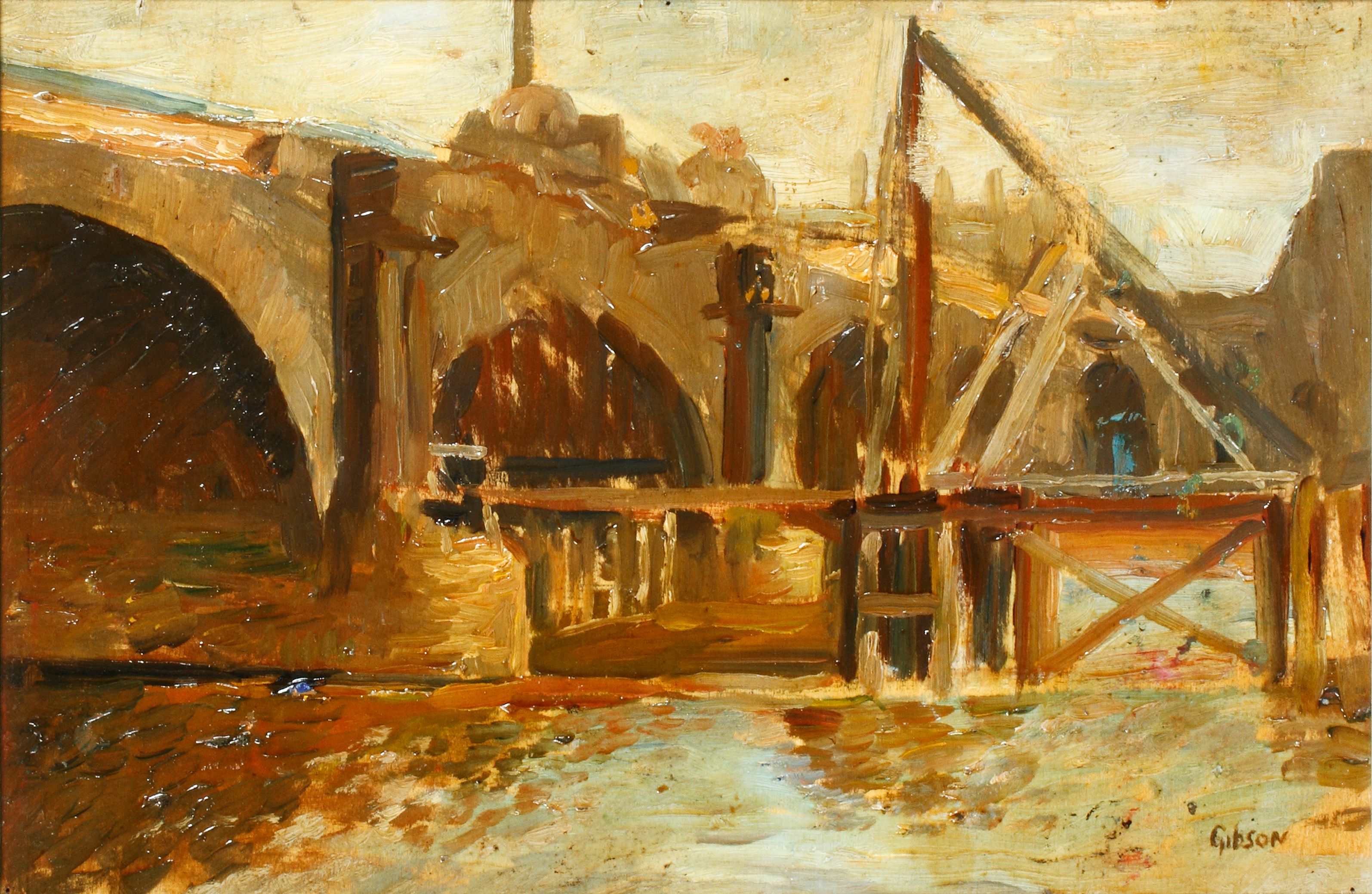 Bonhams : Leslie Gibson ARCA (1910-1969) Old Waterloo Bridge (With an ...