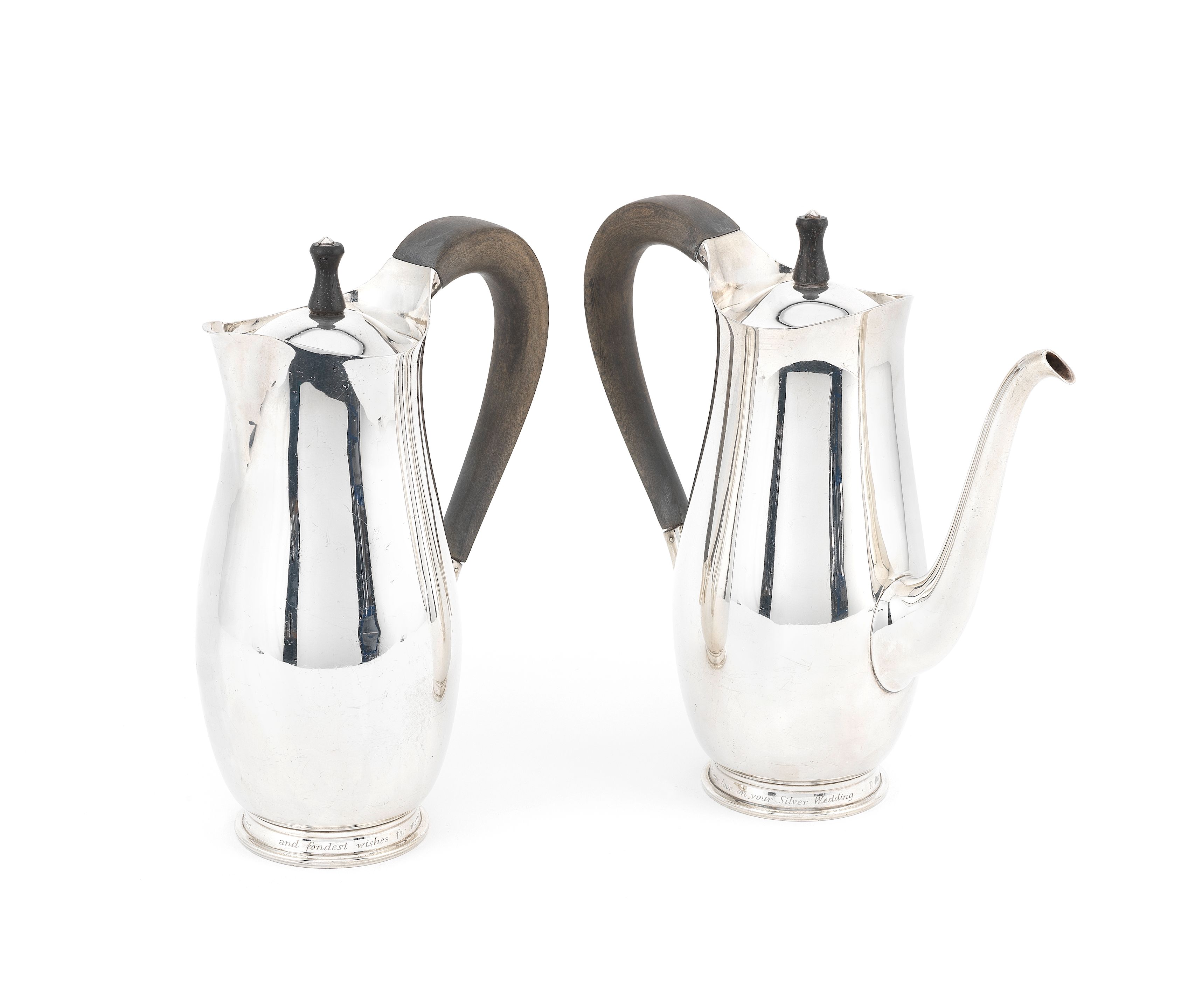 Bonhams : ERIC G CLEMENTS FOR WAKELY AND WHEELER A pair of silver cafe ...
