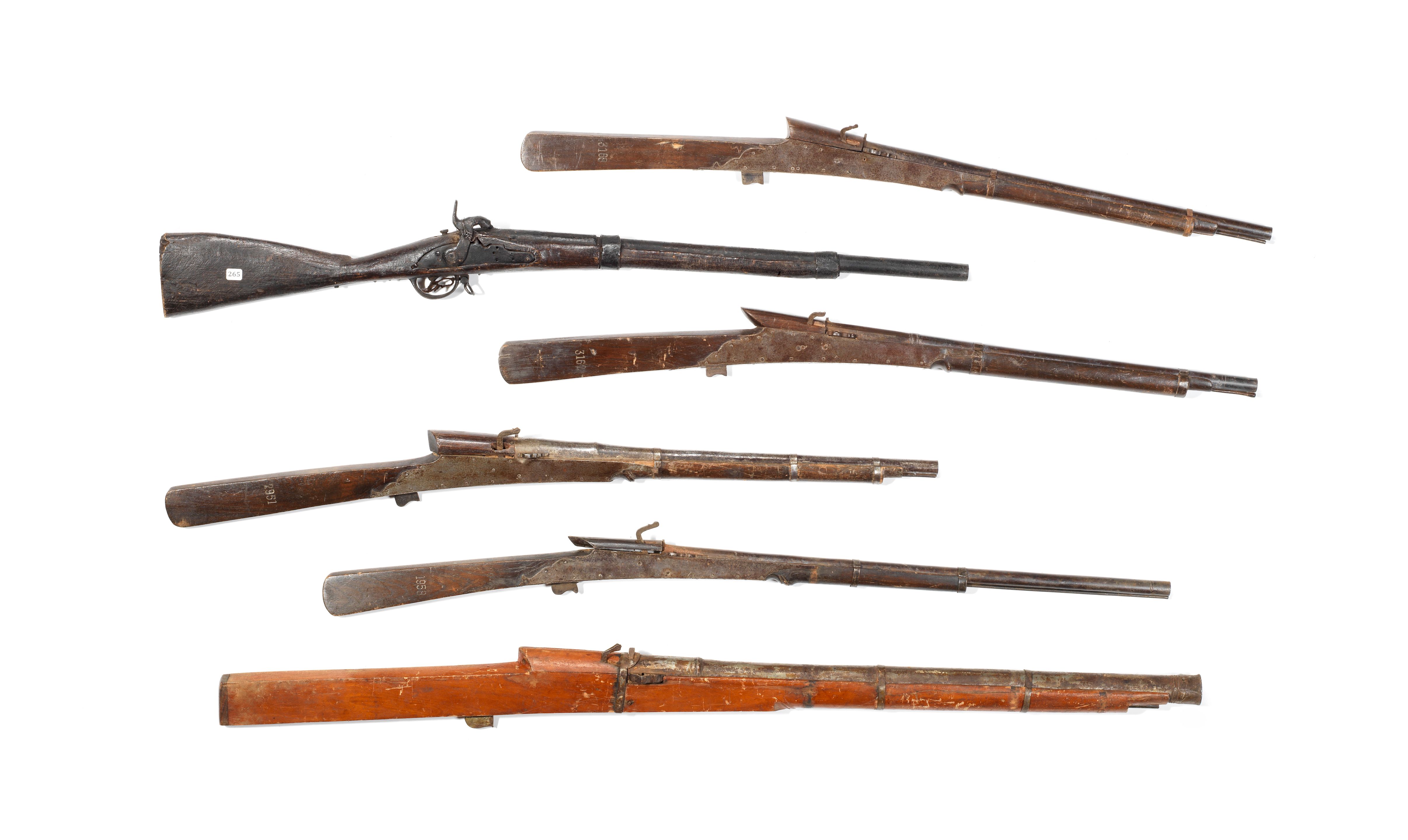 Bonhams : Two Indian Matchlock Guns Of Large Bore, And Four Indian ...