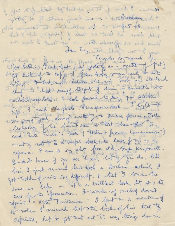 Bonhams : ORWELL (GEORGE) Autograph letter signed ("George"), to the ...