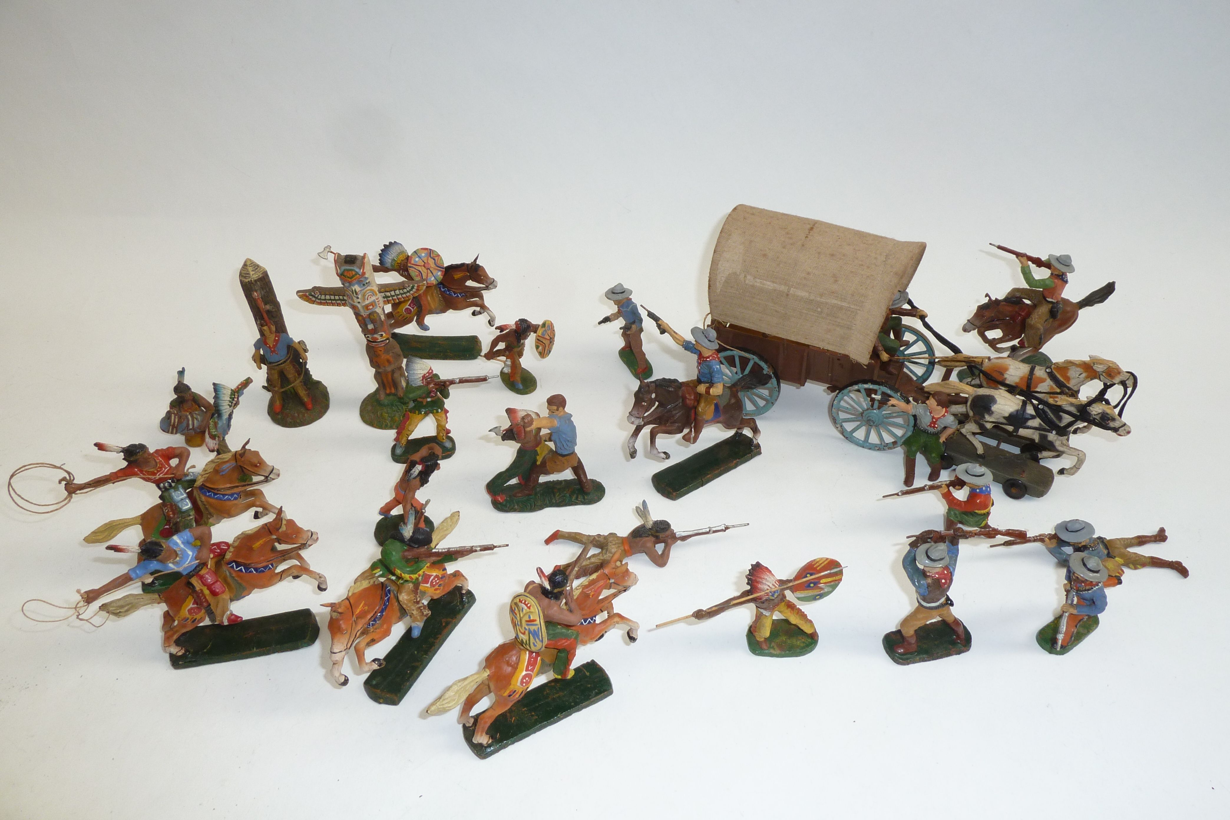 Bonhams : Elastolin composition and plastic Wild West, Knights and ...