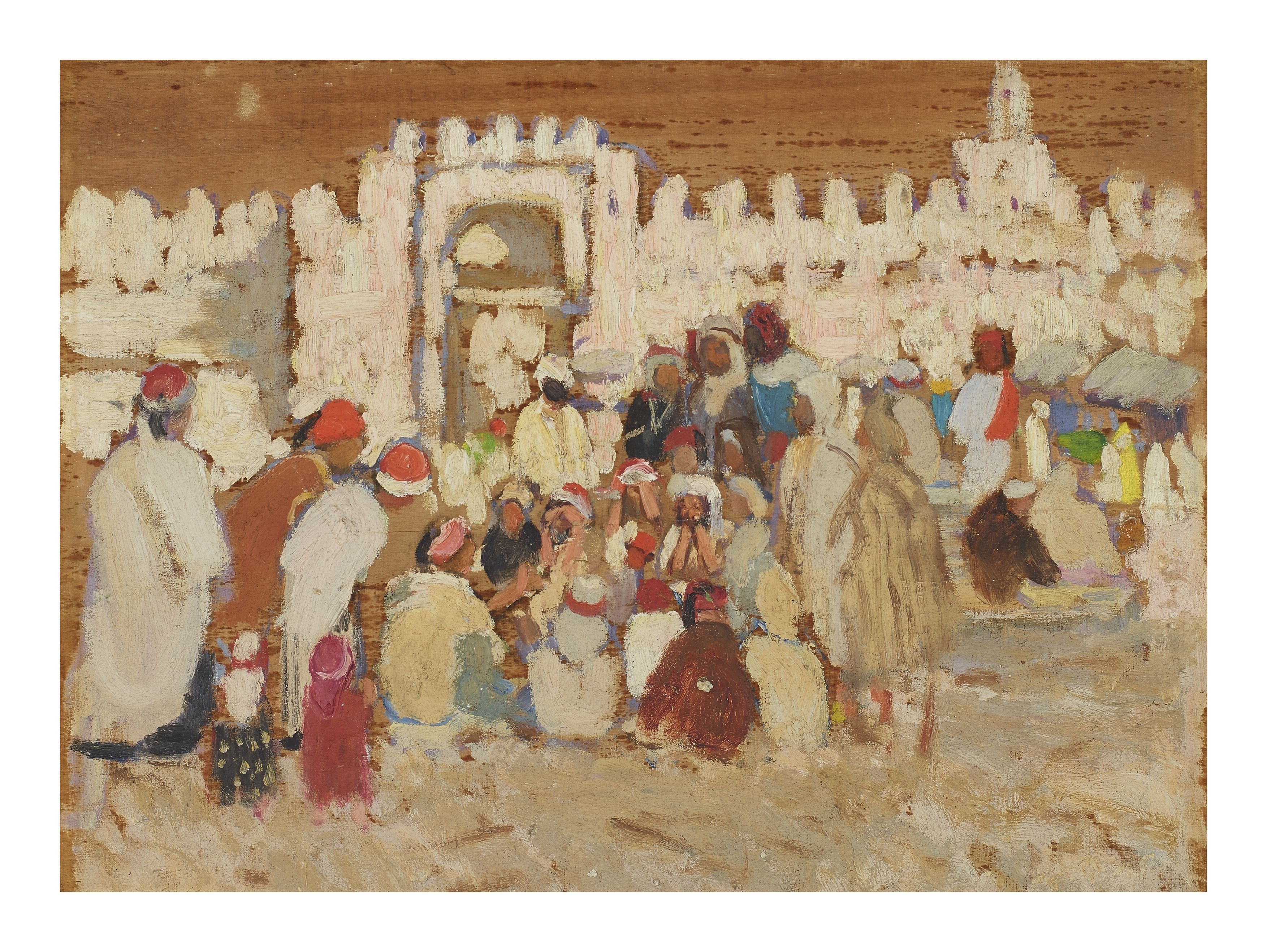 Bonhams : Emanuel Phillips Fox (1865-1915) North African Marketplace, c ...