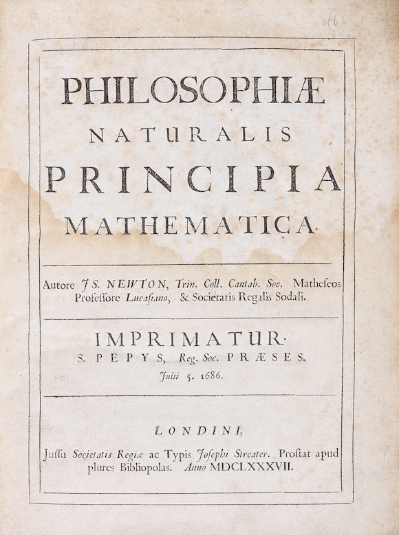 Bonhams : NEWTON (ISAAC) Philosophiae naturalis principia mathematica ...