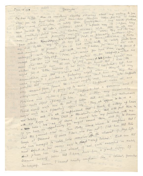 Bonhams : STRACHEY (LYTTON) AND CLIVE BELL Series of over one hundred ...