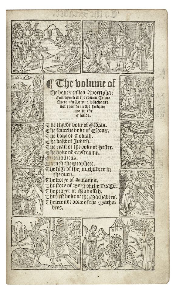 Bonhams : BIBLE, IN ENGLISH, MATTHEW'S VERSION [The Byble, that is to ...