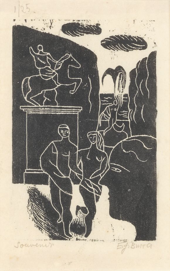 Bonhams : Edward Burra (British, 1905-1976) Souvenir Woodcut, c. 1929 ...