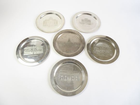 Bonhams : A set of six modern Irish silver plates By the Royal Irish ...
