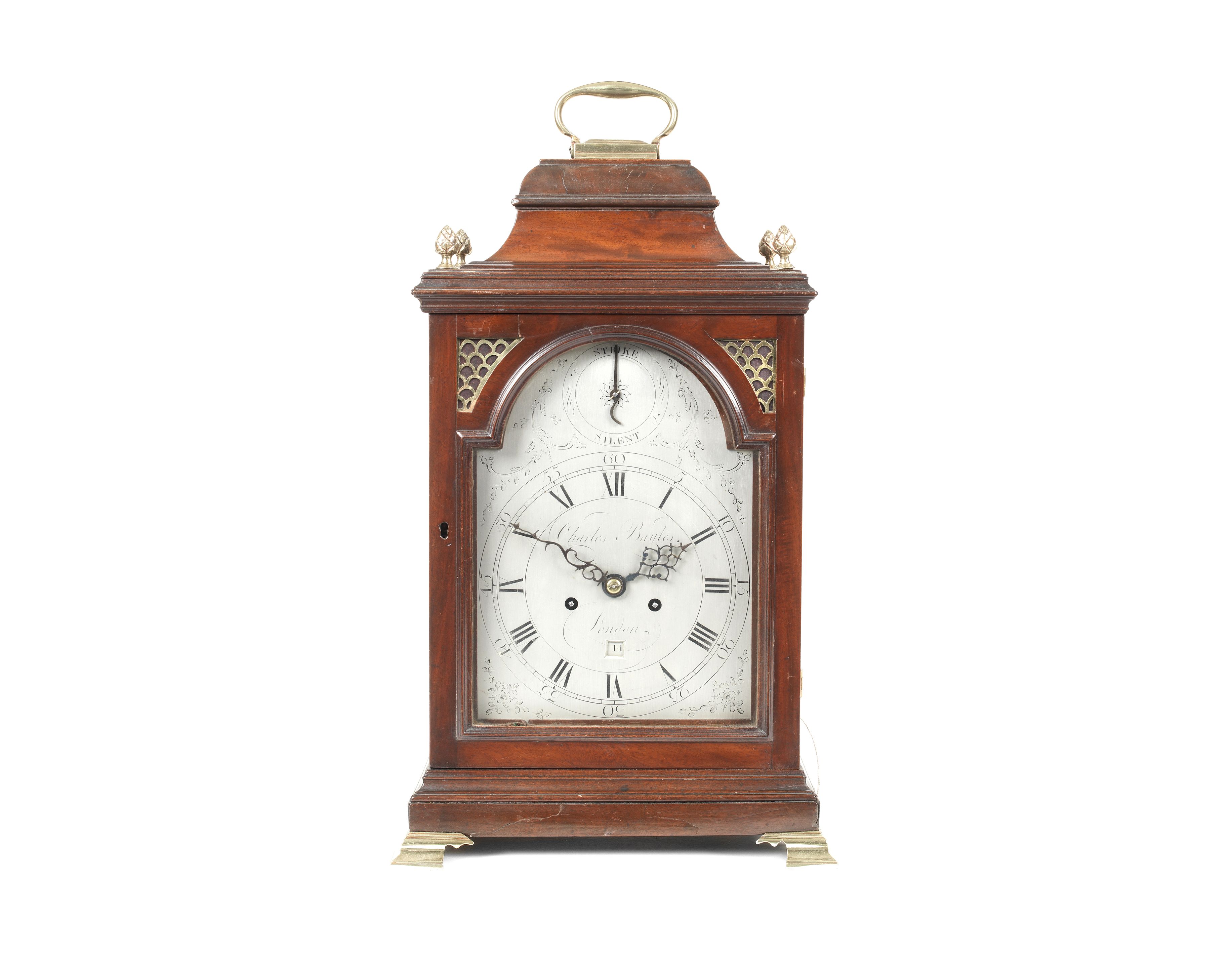 Bonhams : A George III mahogany table / bracket clock with pull repeat ...