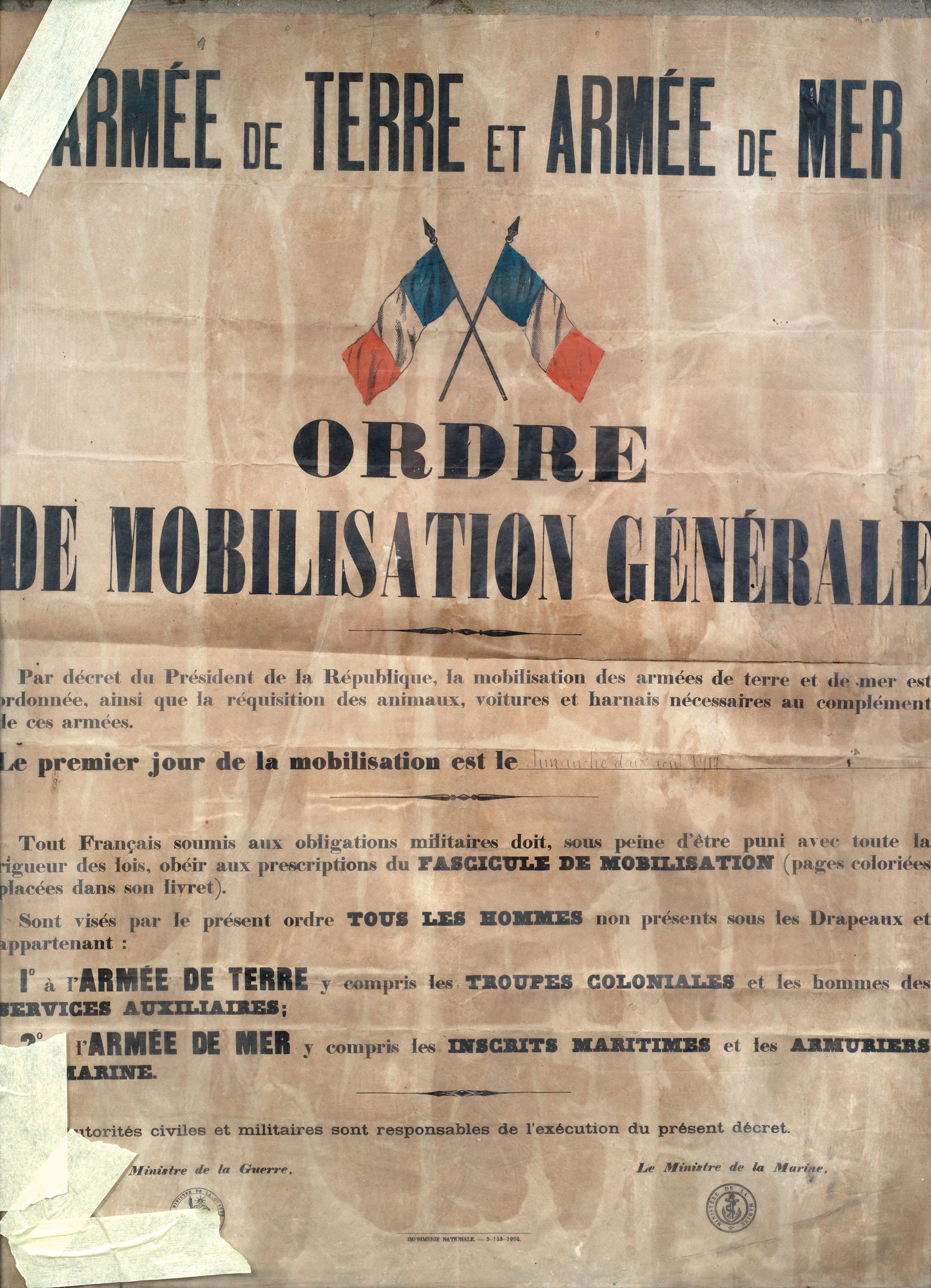 Bonhams : A French army mobilisation poster