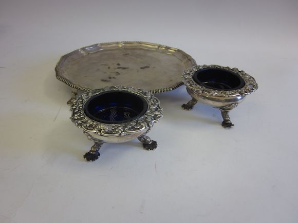 Bonhams : A pair of George IV silver cauldron salts by Rebecca Emes ...