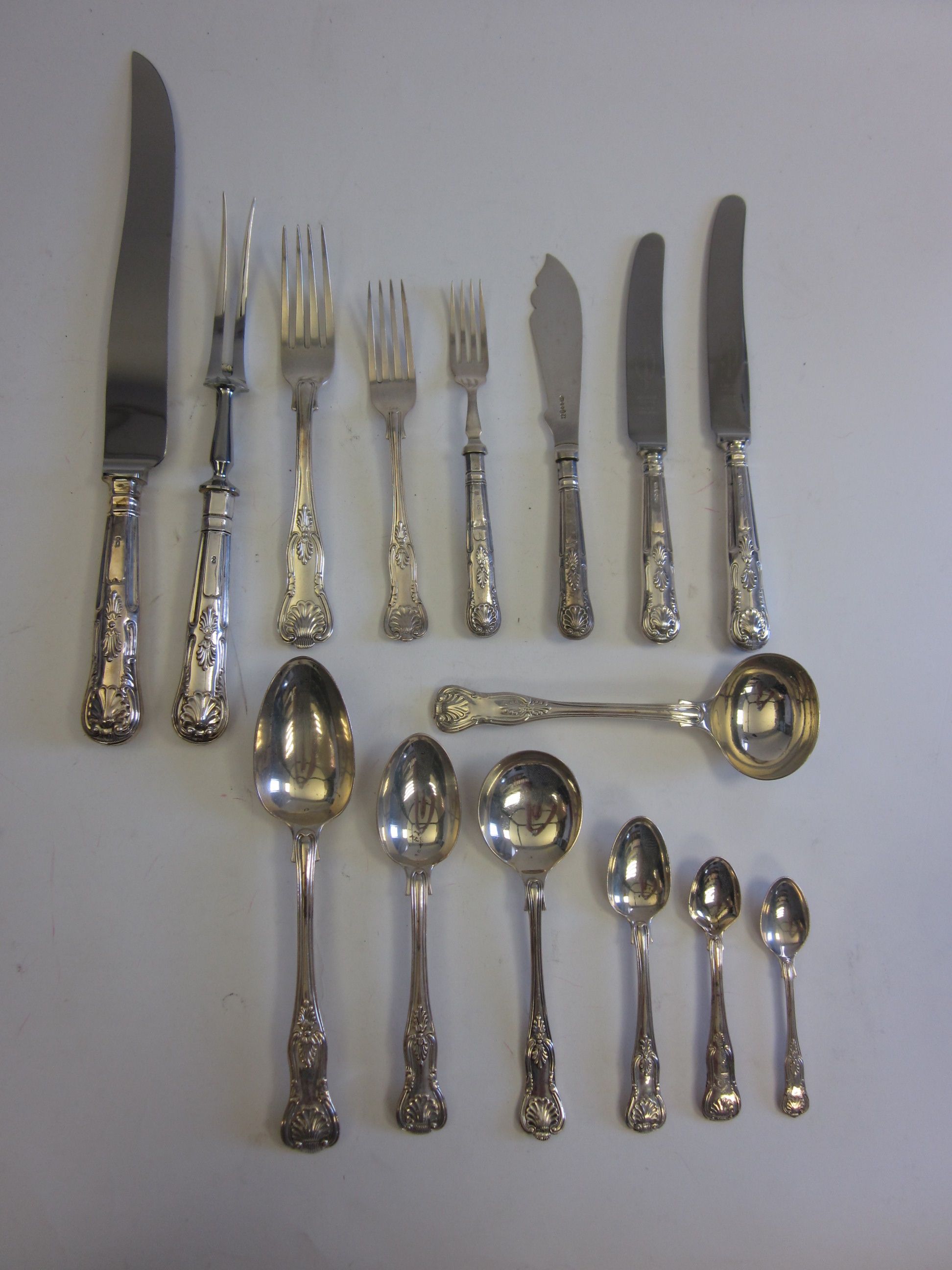 Bonhams : A collected part silver King's pattern flatware service, in a ...