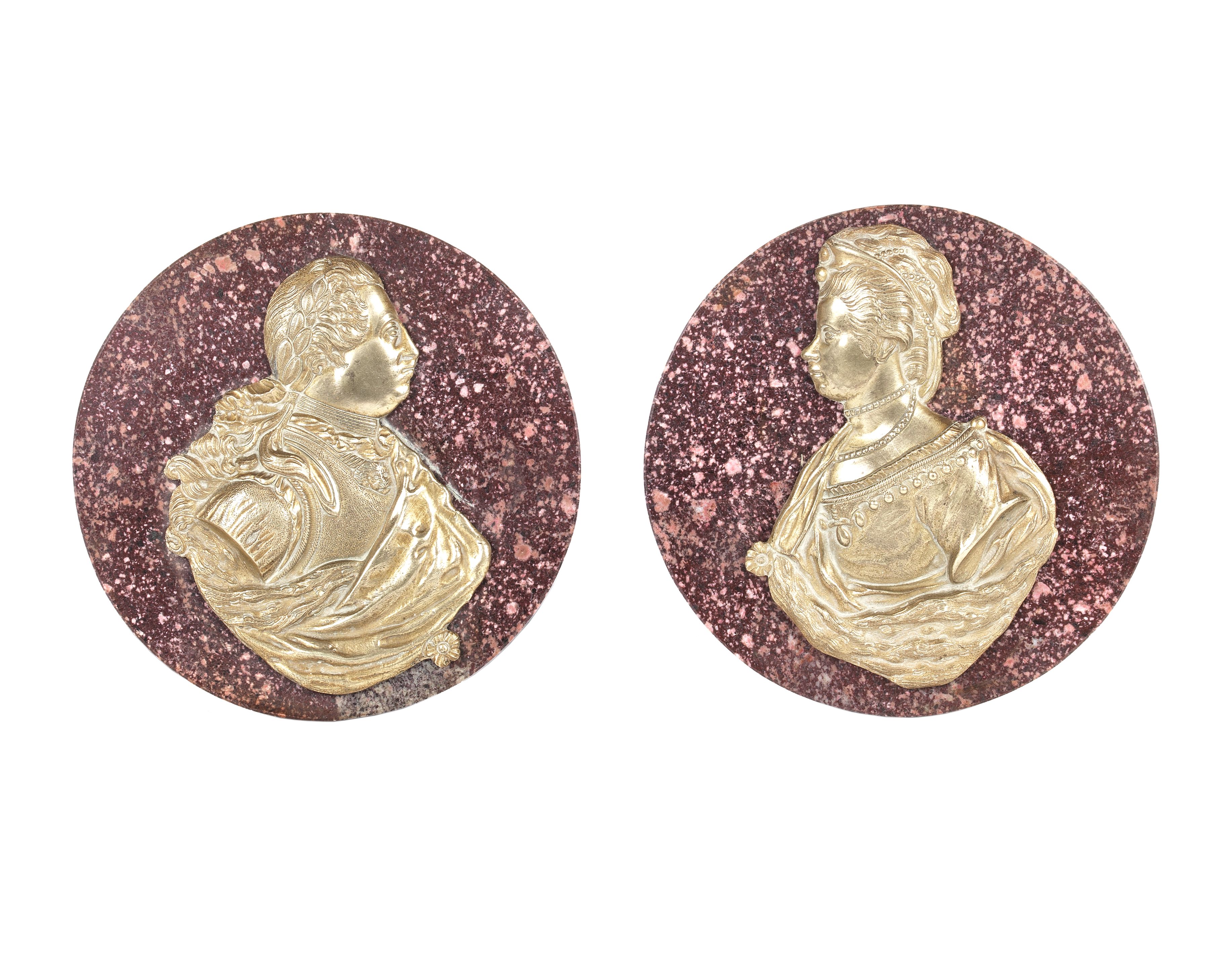 Bonhams : A pair of 18th century gilt bronze reliefs mounted on ...