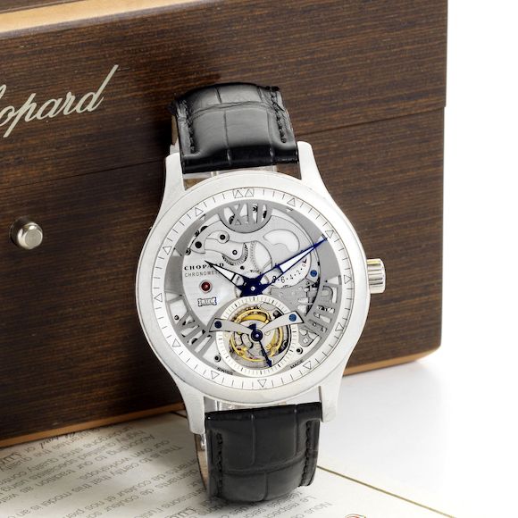 Bonhams : Chopard. A limited edition platinum skeletonised tourbillon ...