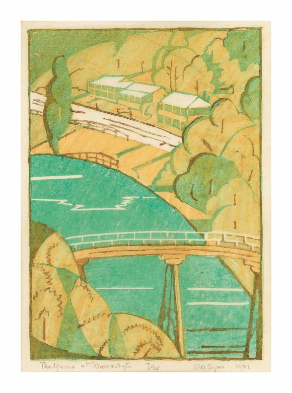 Bonhams : Eveline Syme (1881-1961) The Yarra at Warrandyte, 1931