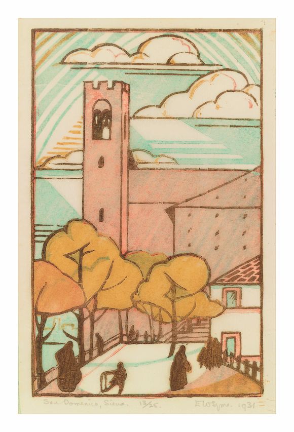 Bonhams : Eveline Syme (1881-1961) San Domenico, Siena, 1931