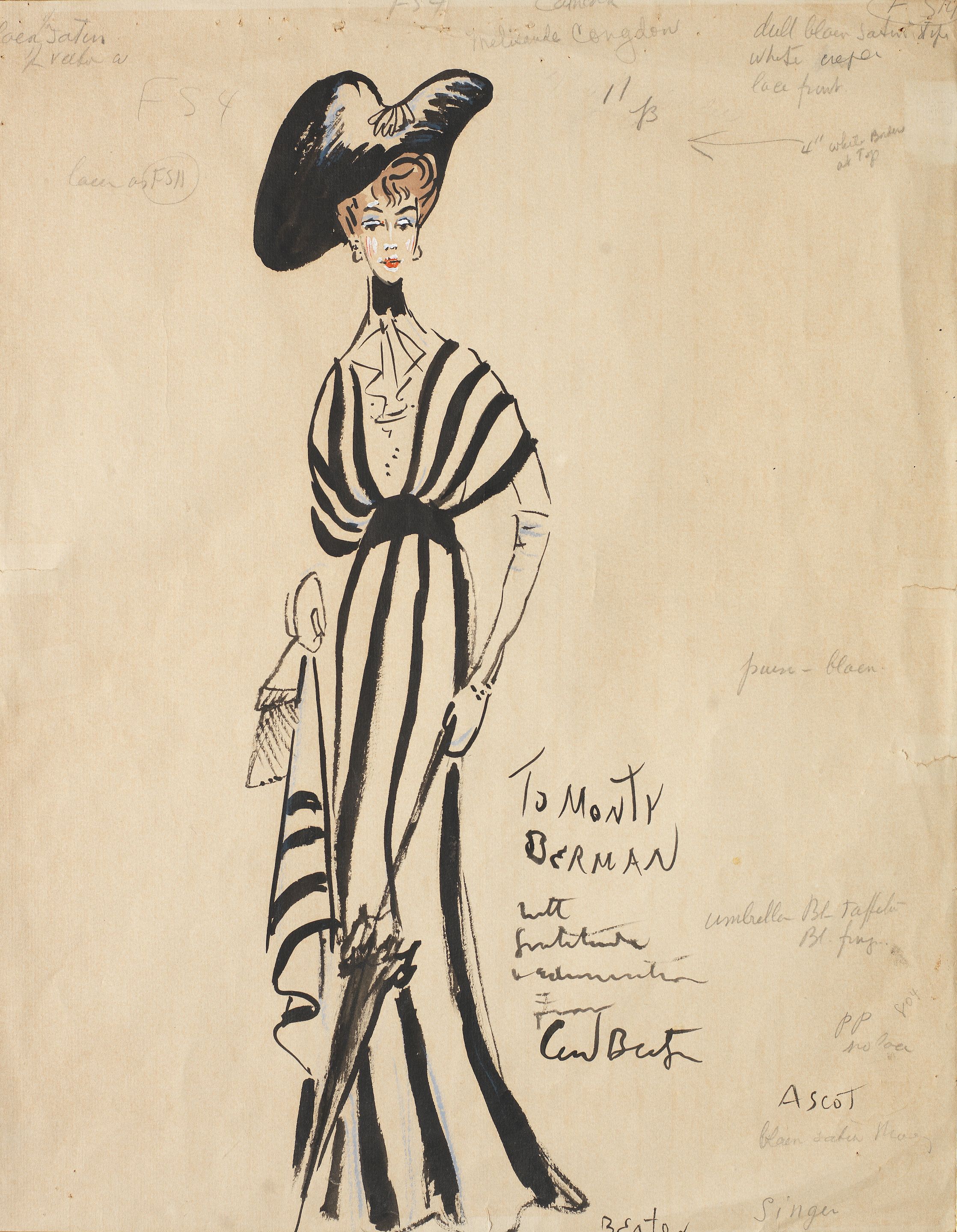 Bonhams : Sir Cecil Beaton a costume design for the original broadway ...