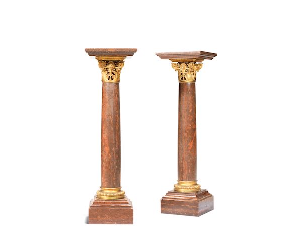 Bonhams : A pair of French late 19th century gilt-bronze and Rouge ...