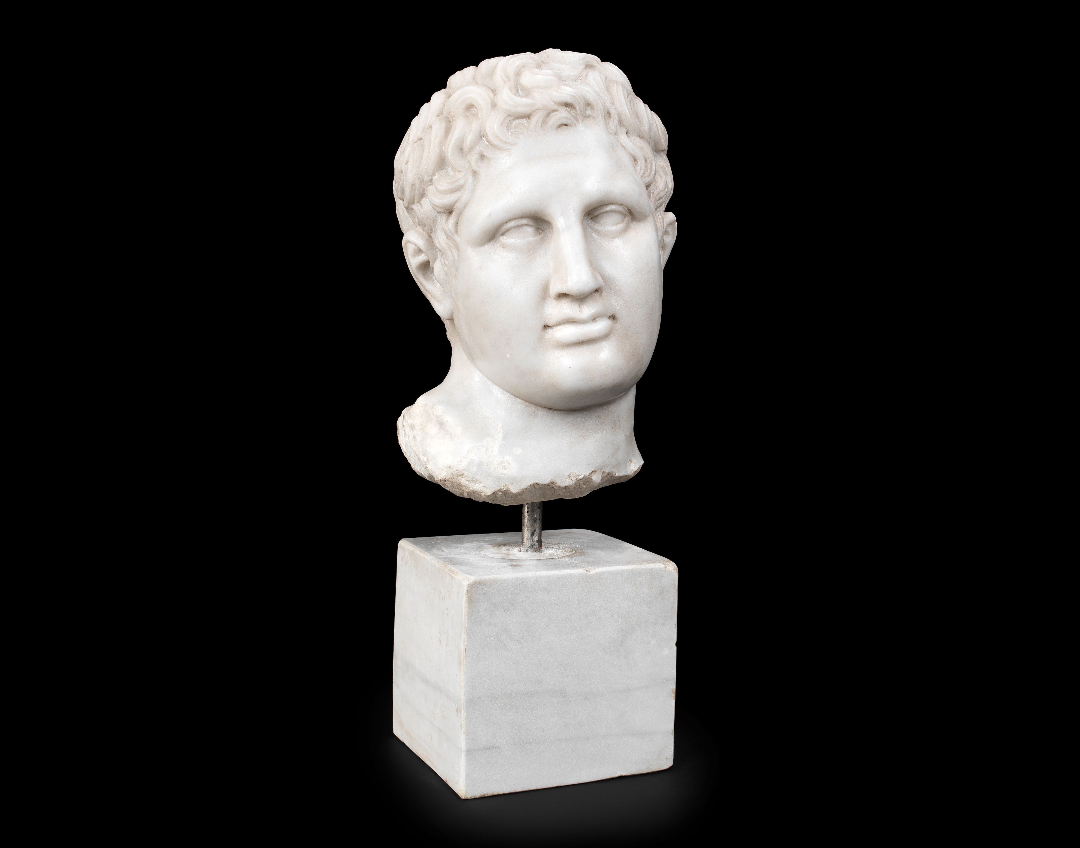 Bonhams : After the Antique A sculpted white marble bust of a classical ...