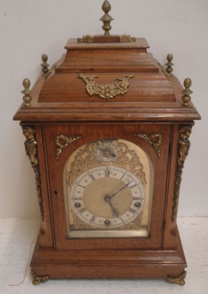 Bonhams : An early 20th Century gilt metal mounted oak bracket clock ...
