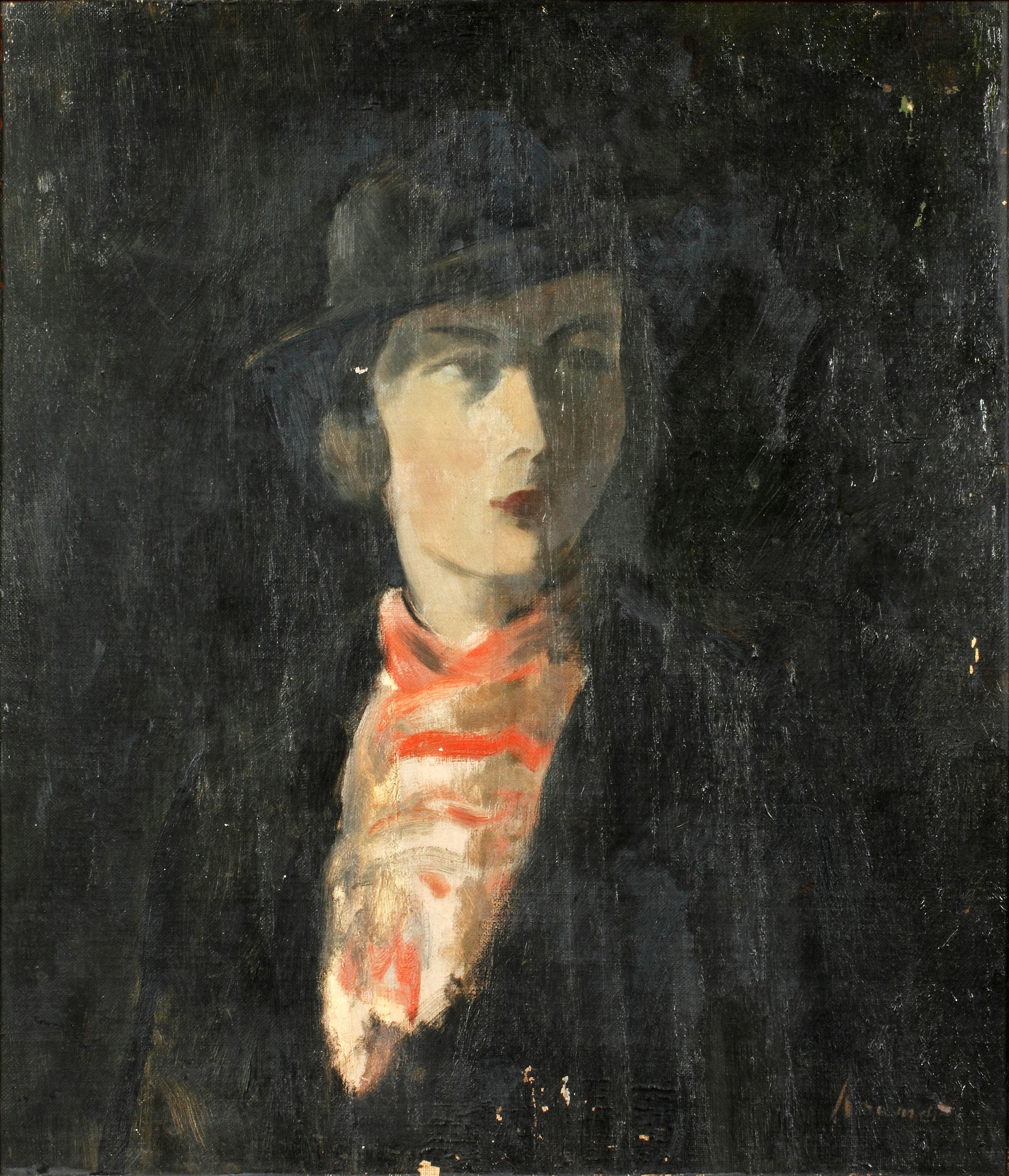 Bonhams : Jacob Kramer (British, 1892-1962) Portrait of a woman in a ...
