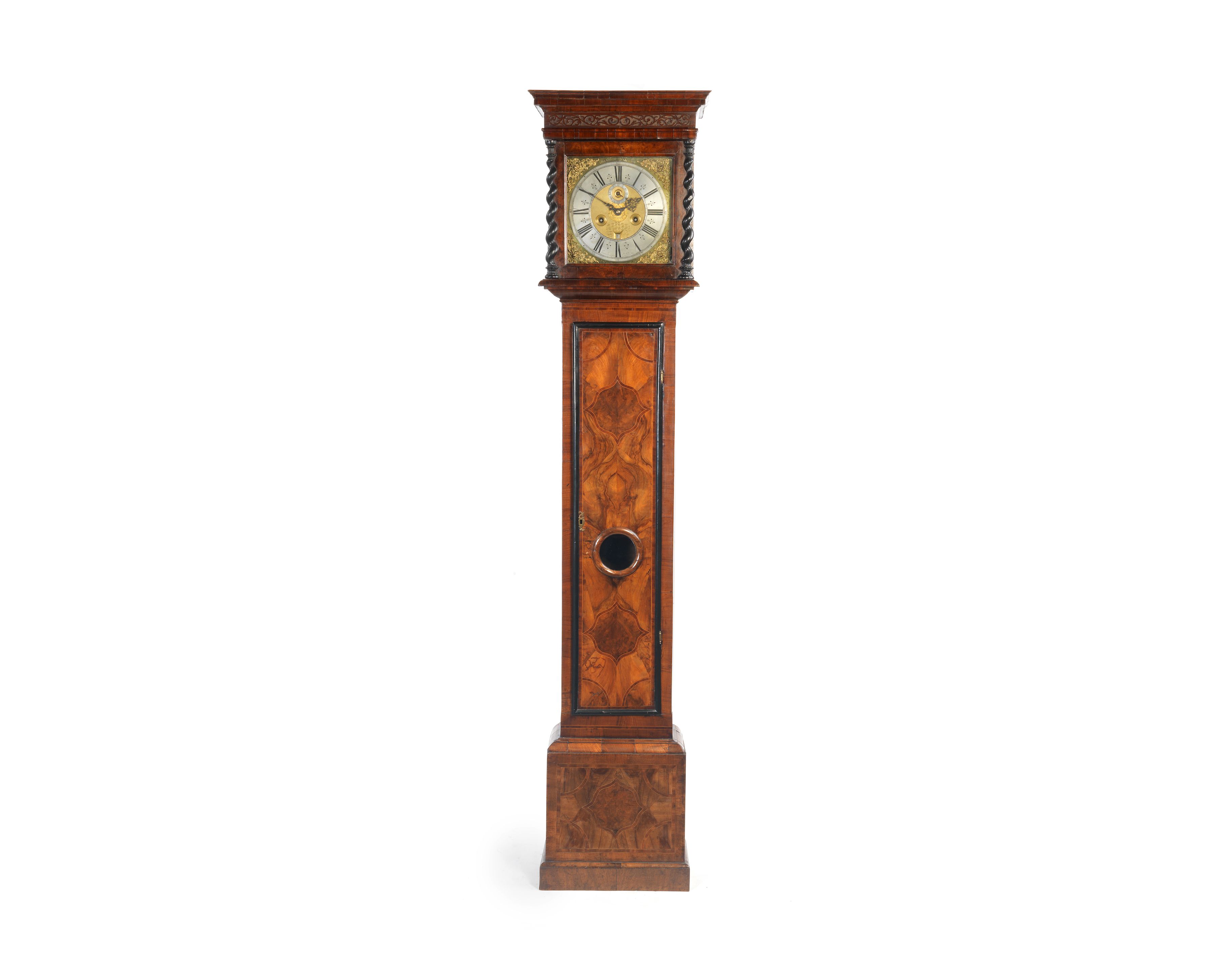 Bonhams : A late 17th century burr walnut longcase clock Jeremiah ...