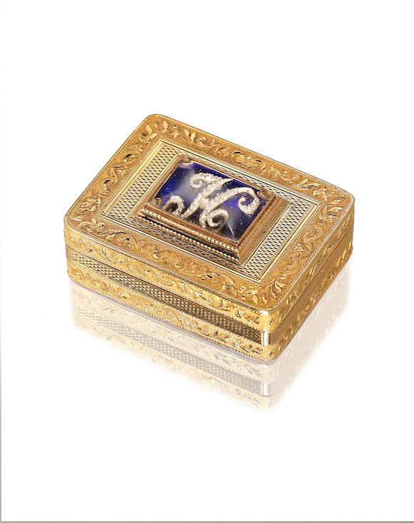 Bonhams : A George III 18 carat gold and diamond-set pill box by John ...
