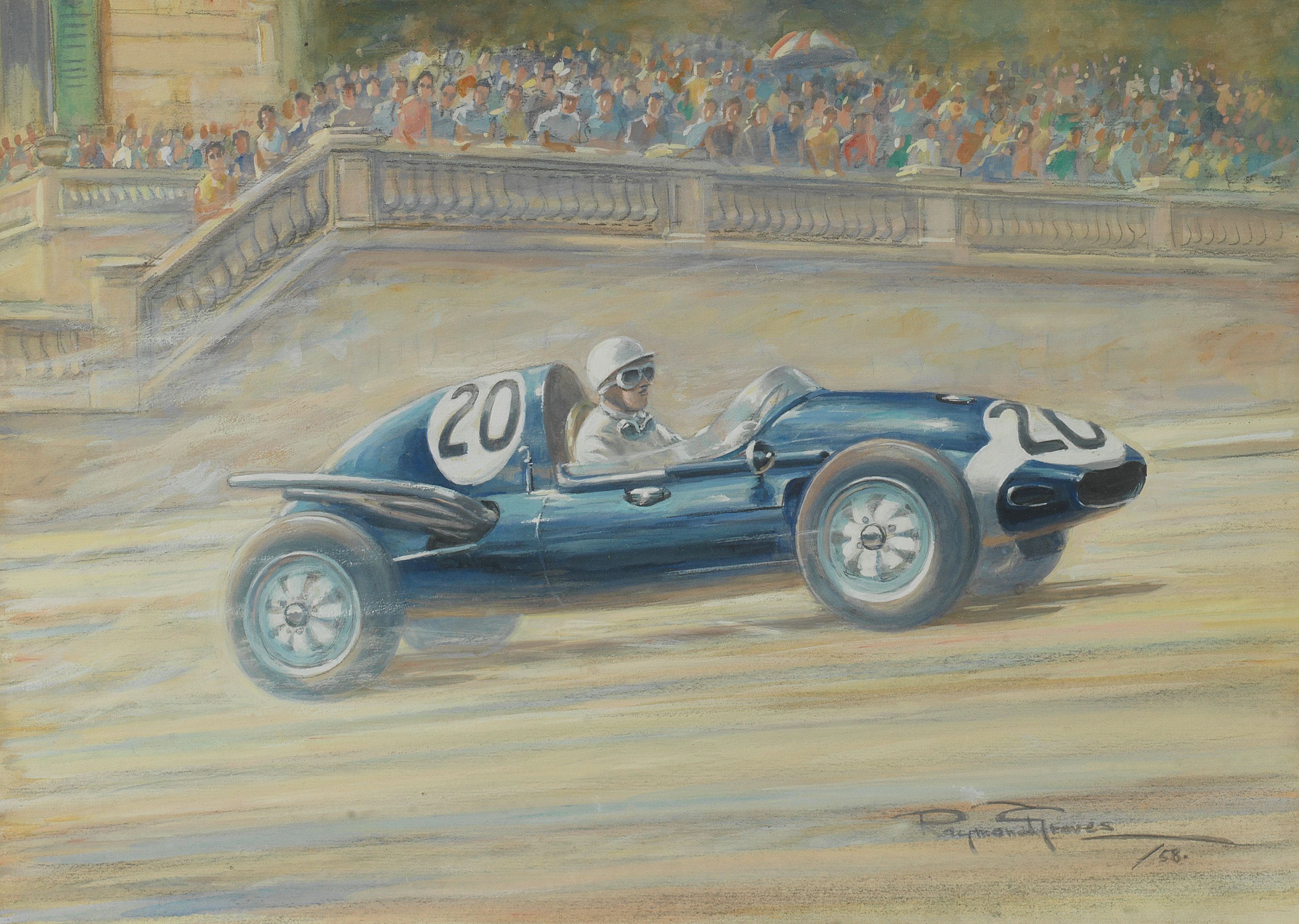 Bonhams Cars : Raymond Groves (1913-1958), two framed mixed media ...