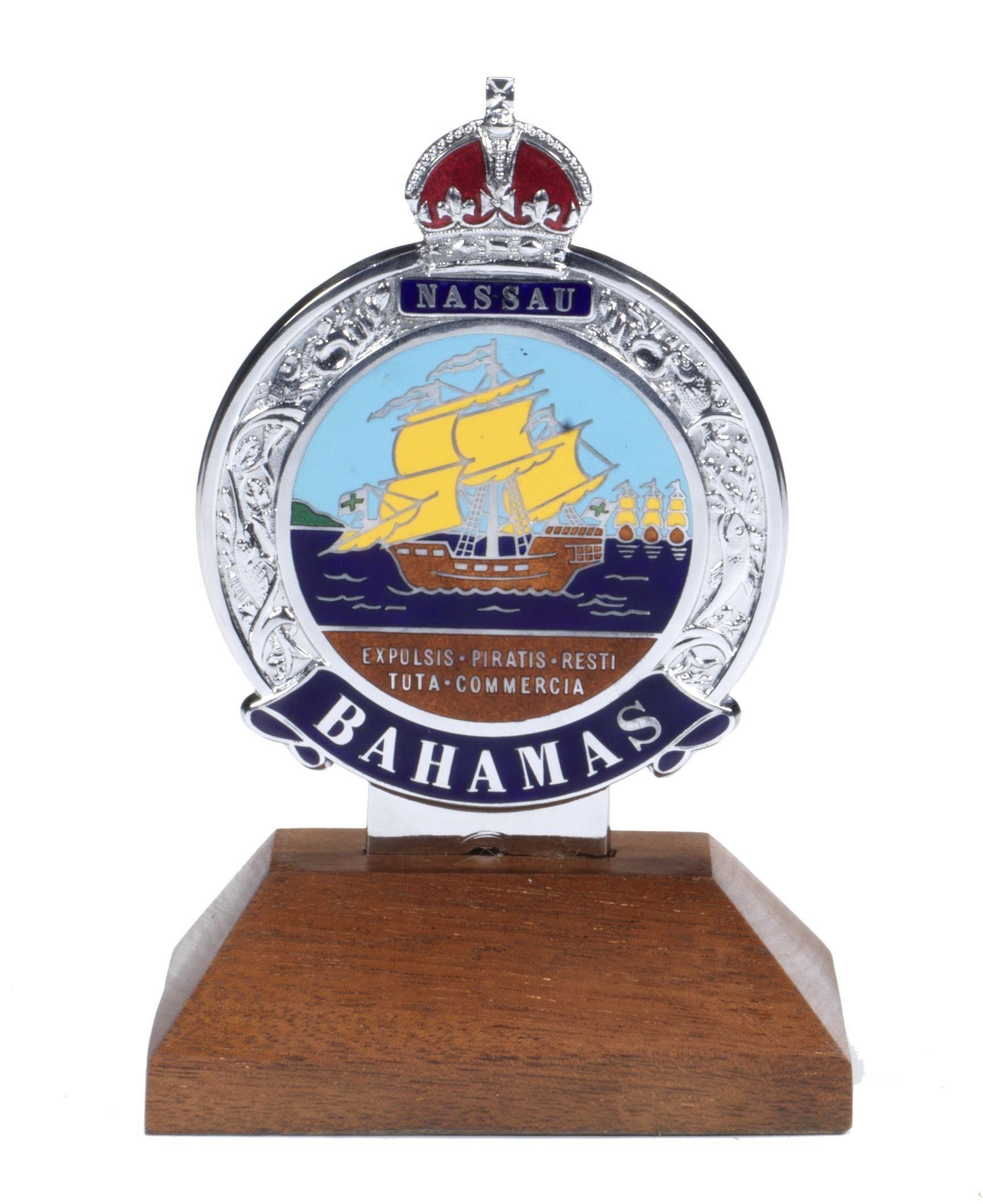 Bonhams Cars : A 'Nassau Bahamas' enamelled car badge,
