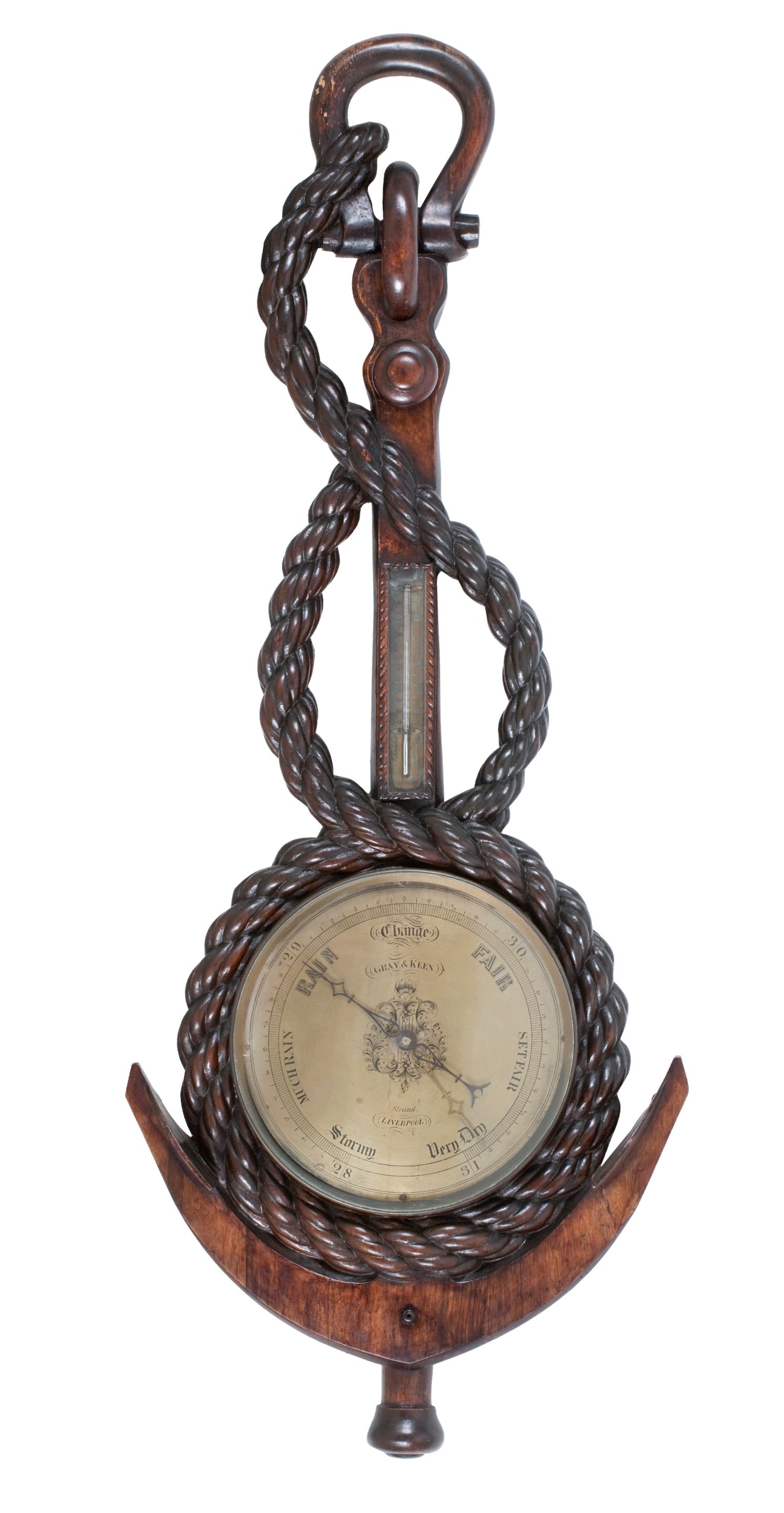 Bonhams : A Victorian mahogany Marine Themed wheel Barometer Engraved ...