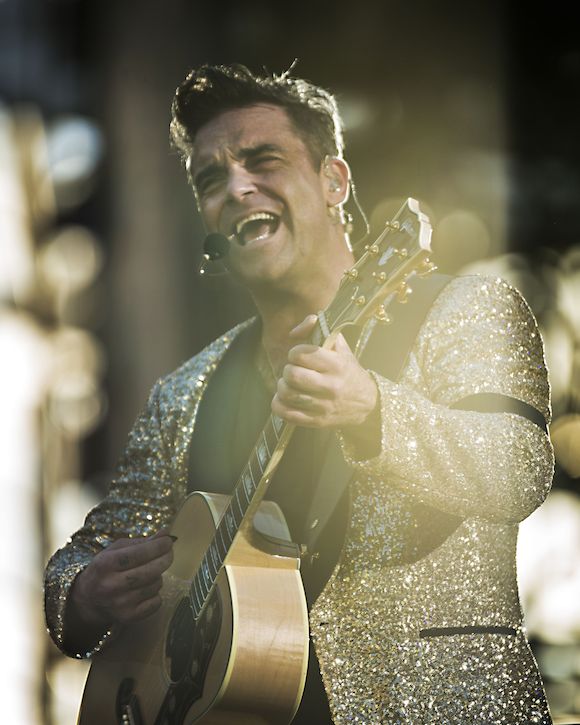Bonhams : A bespoke gold sequinned jacket worn By Robbie Williams on ...