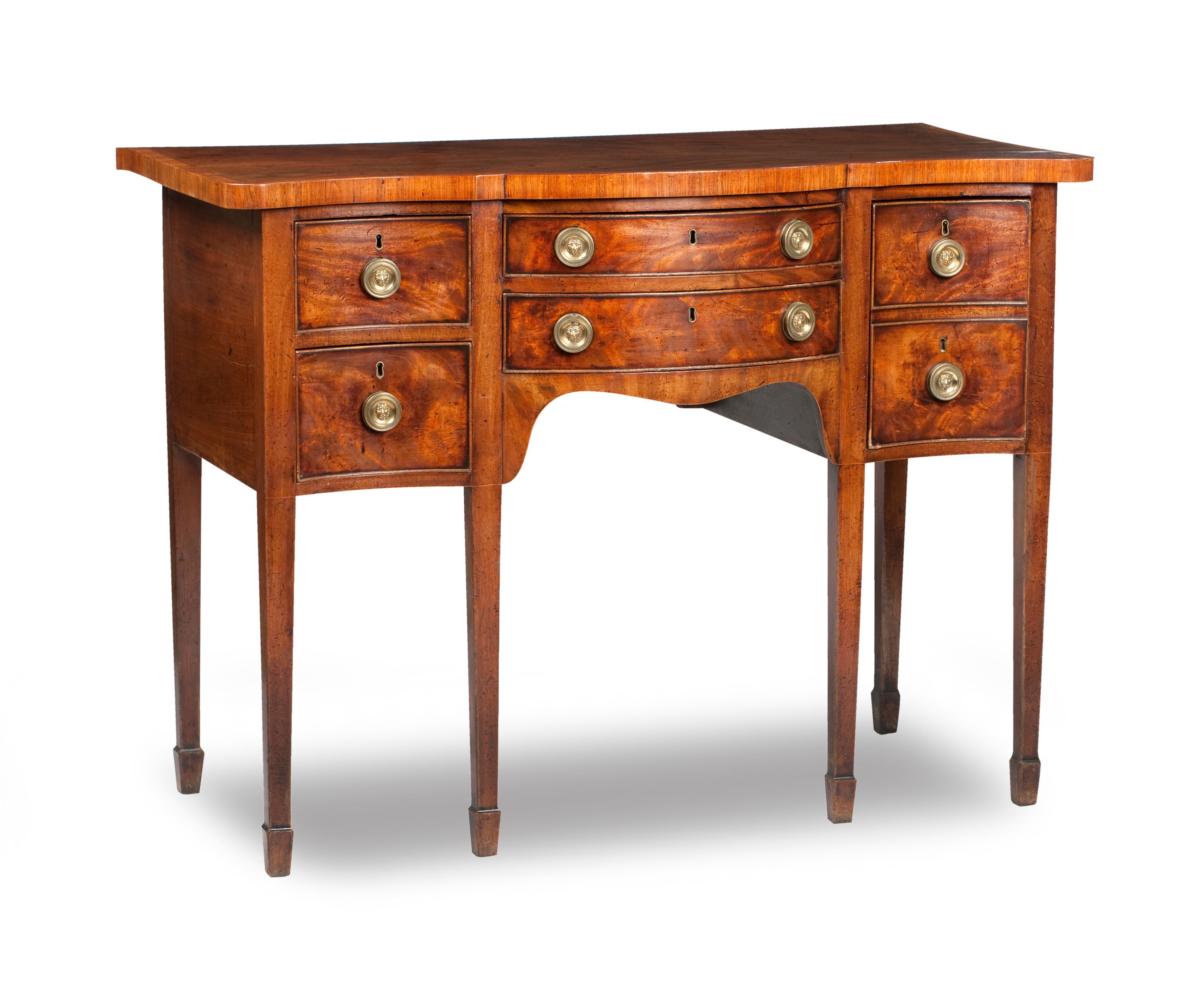 Bonhams : A small George III mahogany serpentine-fronted sideboard