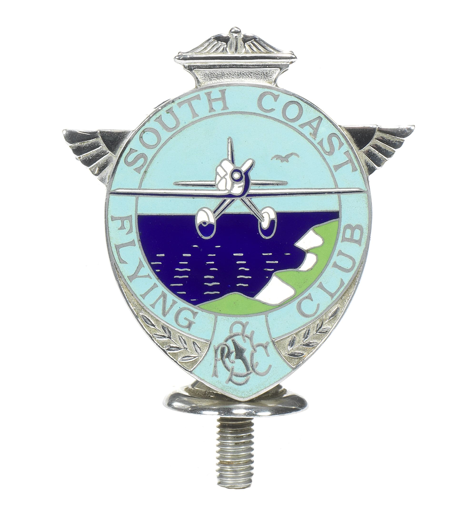 Bonhams Cars : A rare South Coast Flying Club enamel badge, circa 1930,