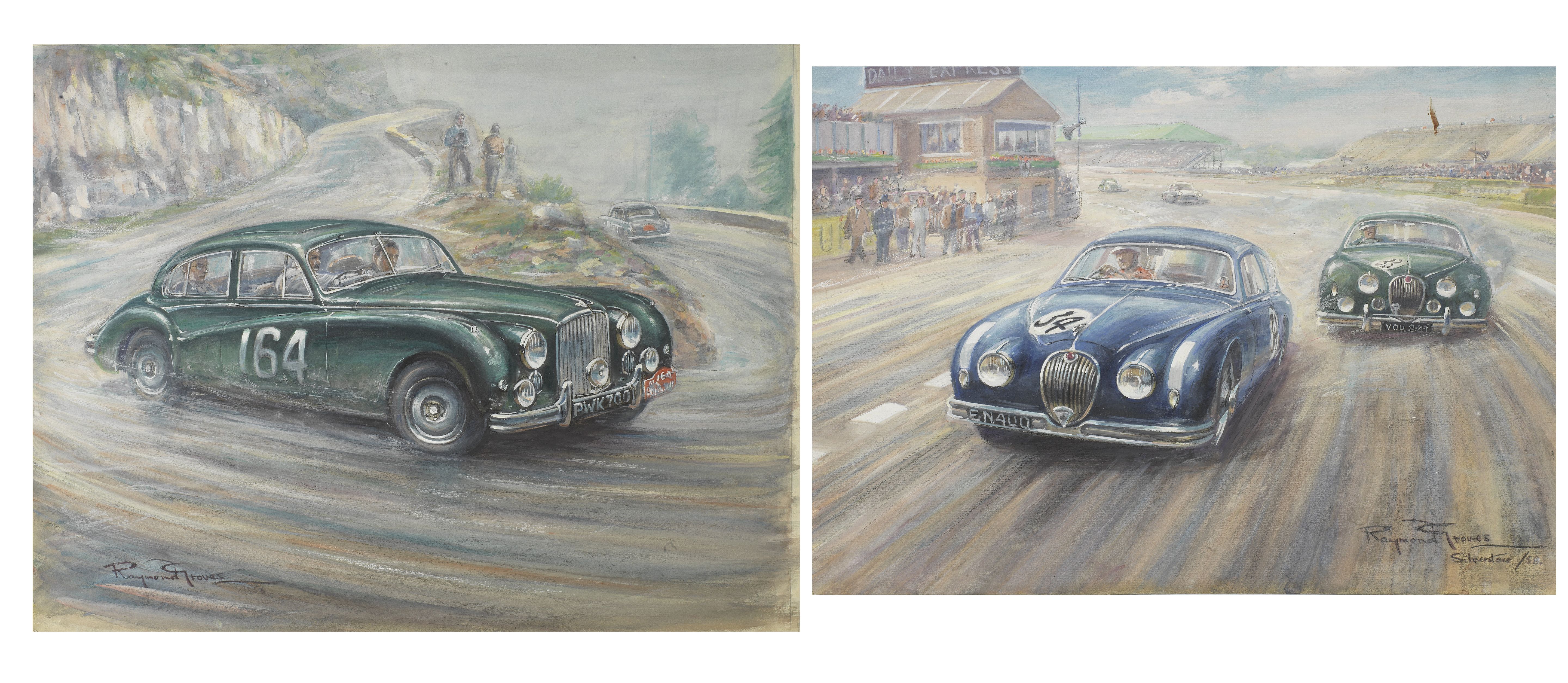 Bonhams Cars : Raymond Groves, (1913-1958), two mixed media studies of ...