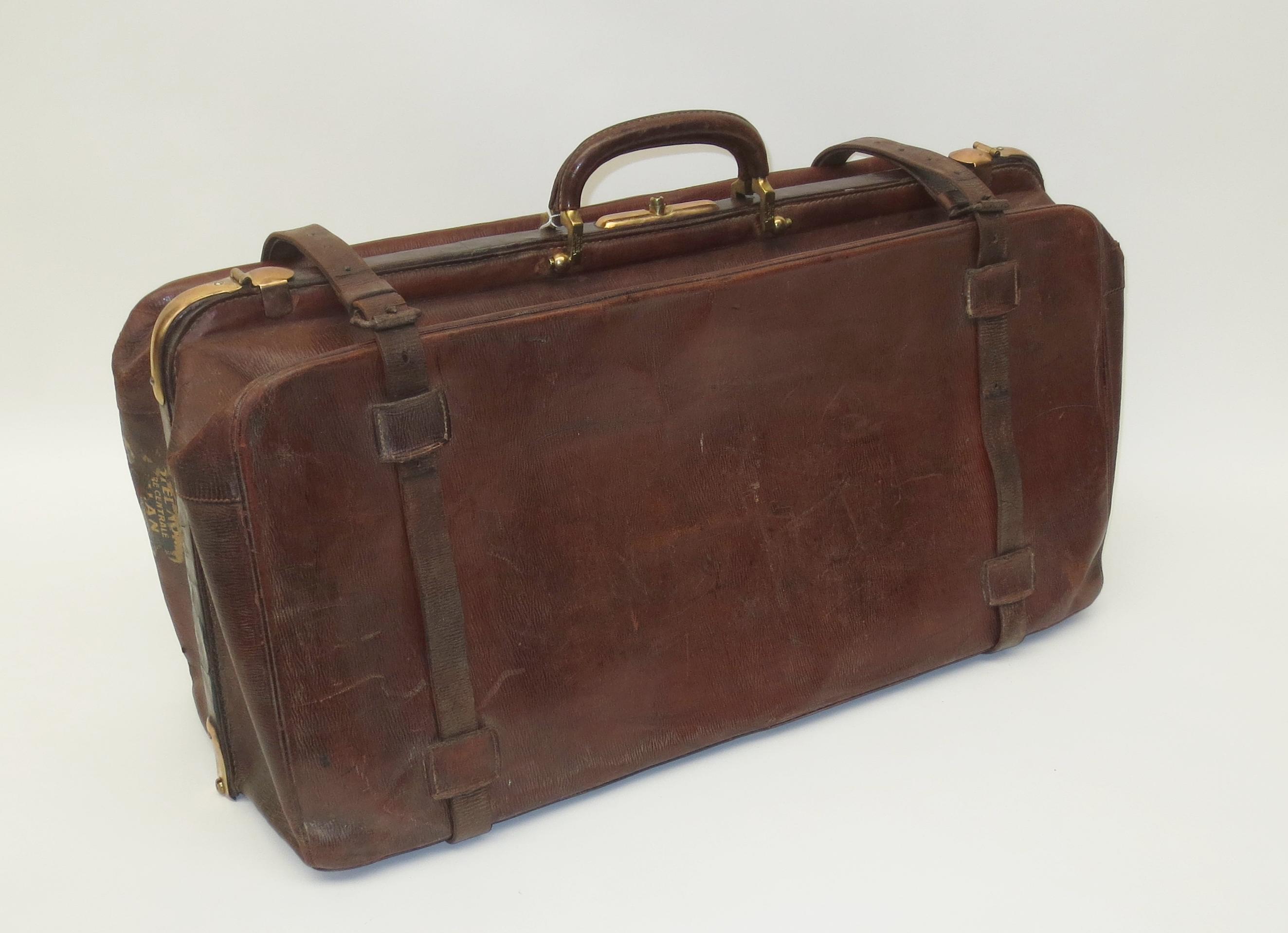 Bonhams Cars A Large Leather Gladstone Type Bag By Moynat Of Paris