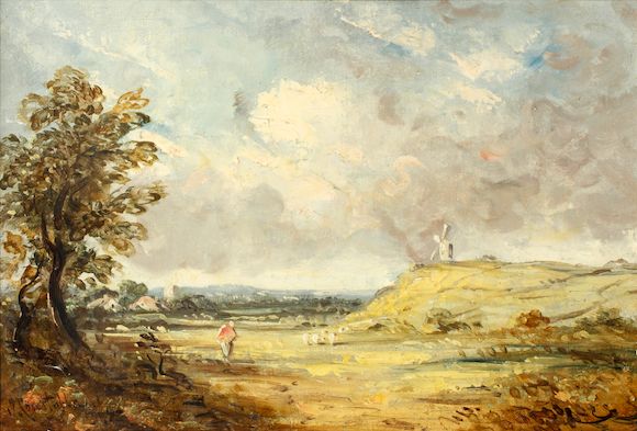 Bonhams : Manner of John Constable R.A. River landscape (Together with ...