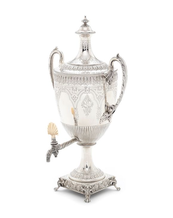 Bonhams : A Victorian silver two-handle tea urn maker's mark only ...