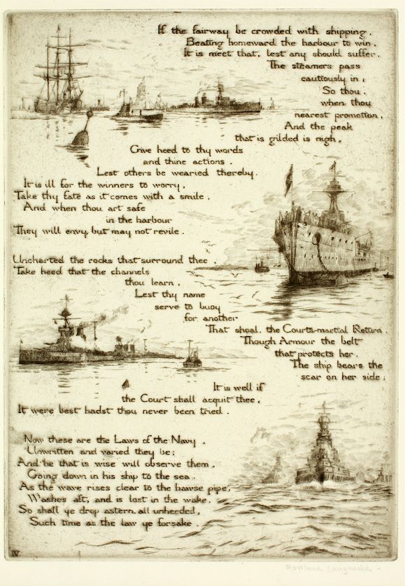 Bonhams : Rowland Langmaid (British, 1897-1956) 'Law of the Navy ...